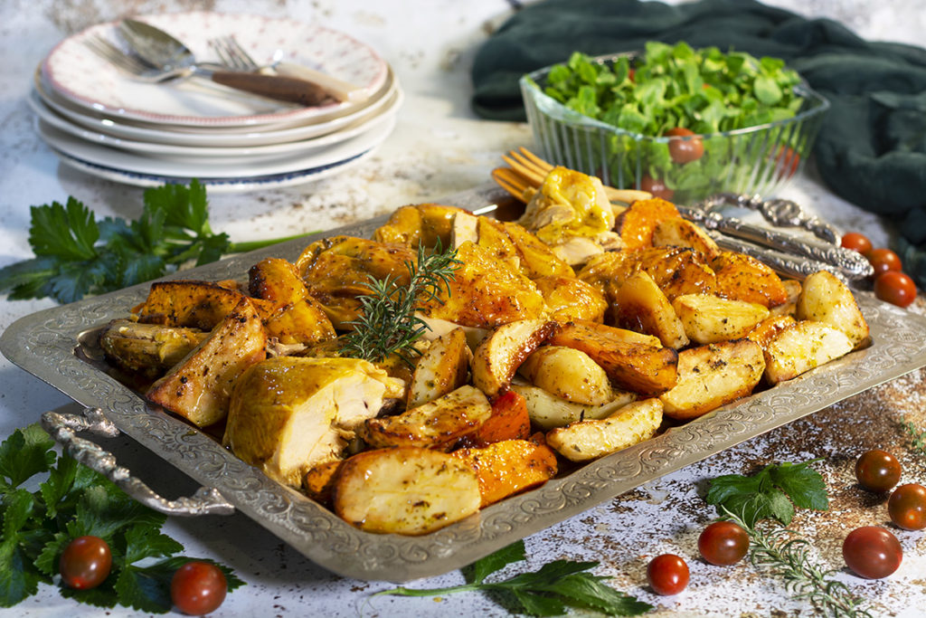 Pollo Asado Al Horno Con Patatas Y Boniato La Cocina De Frabisa La