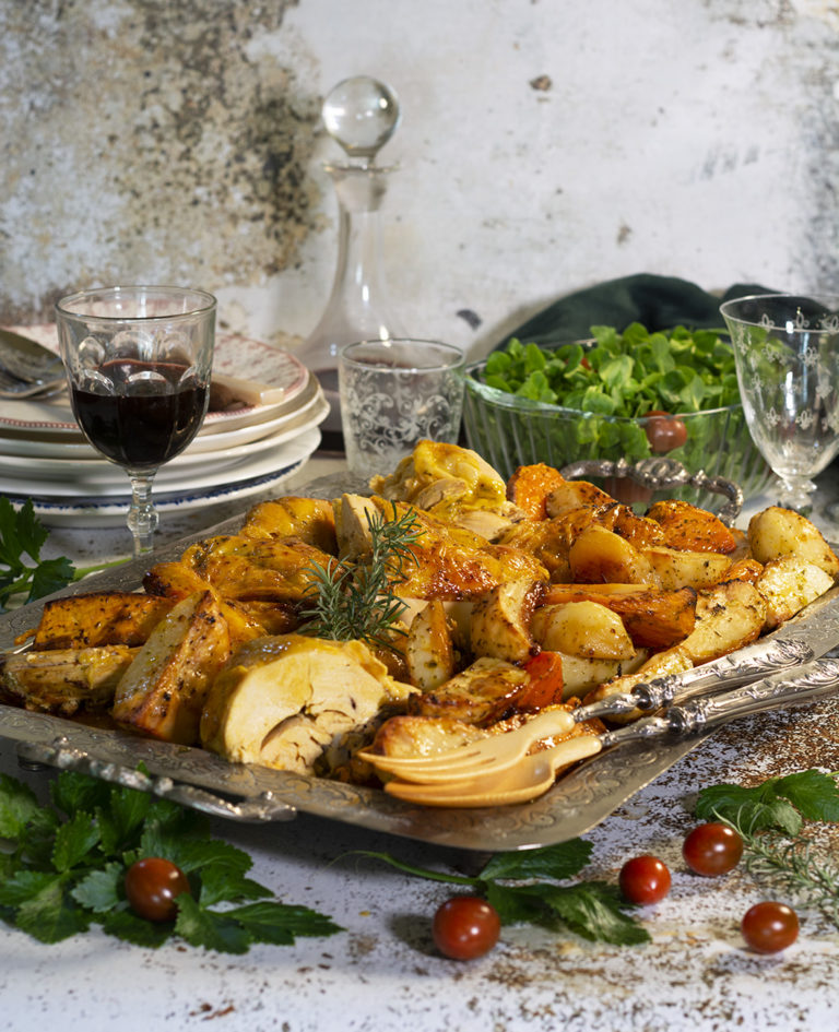 Pollo Asado Al Horno Con Patatas Y Boniato La Cocina De Frabisa La